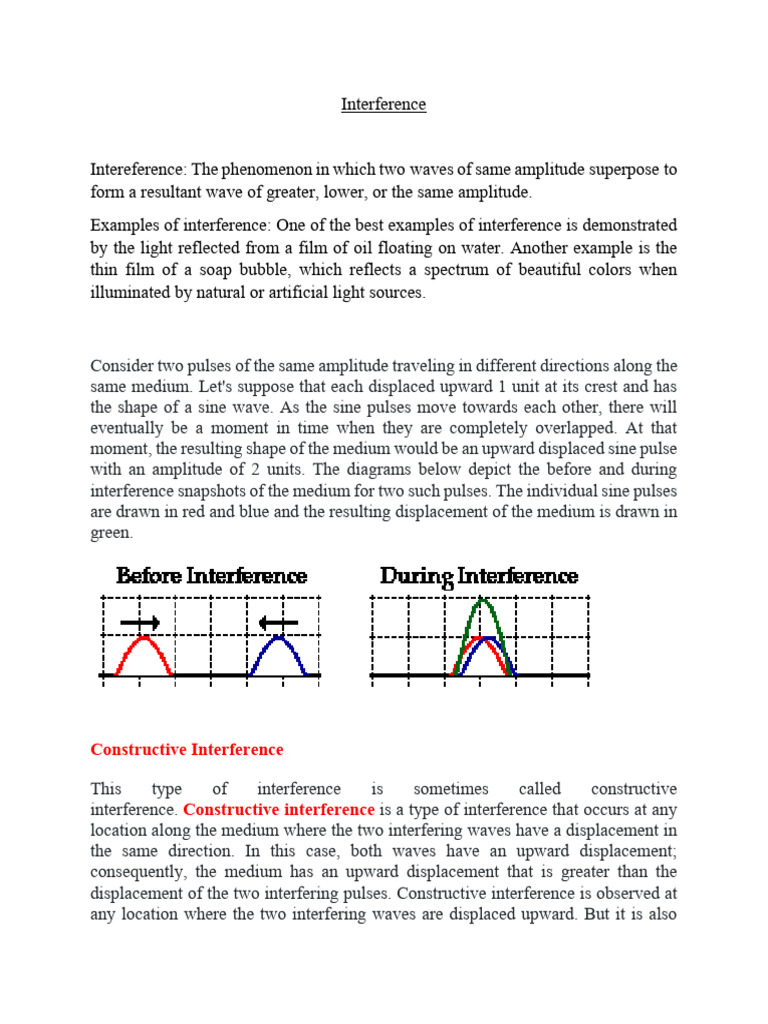 Understanding Wave Interference Concepts | PDF | Diffraction | Wavelength