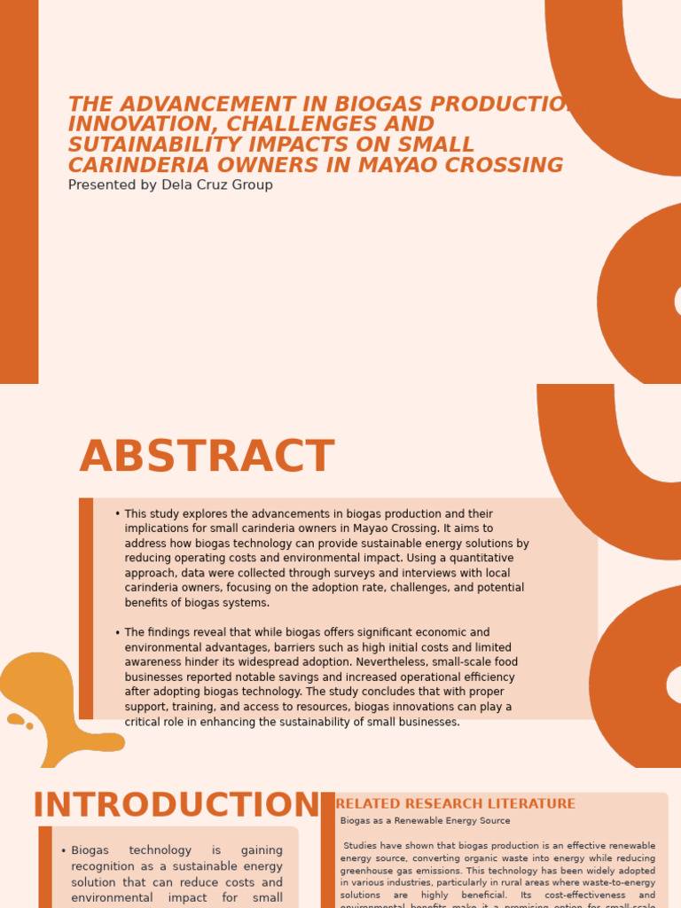 Dela Cruz Research Project Presentation | PDF | Biogas | Sustainability