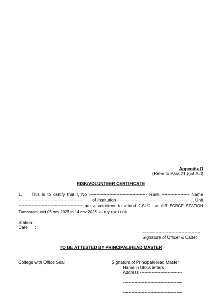 NCC CATC 2025 Risk and Consent Forms | PDF | Indemnity