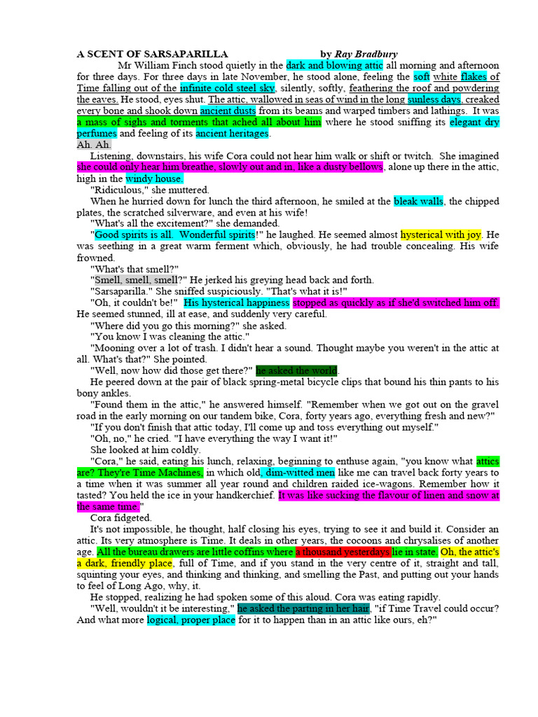 Example of The Analysis of Fiction Bradbury | PDF | Nostalgia
