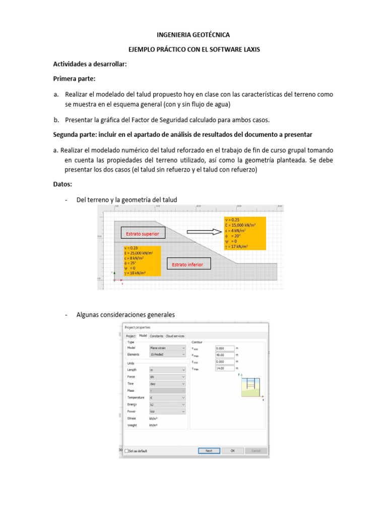 Taludes Ejemplo Plaxis | PDF