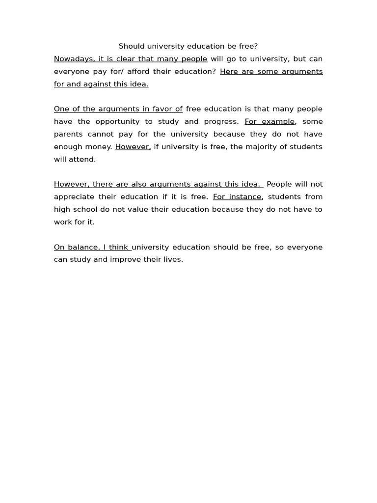 Should University Education Be Free | PDF