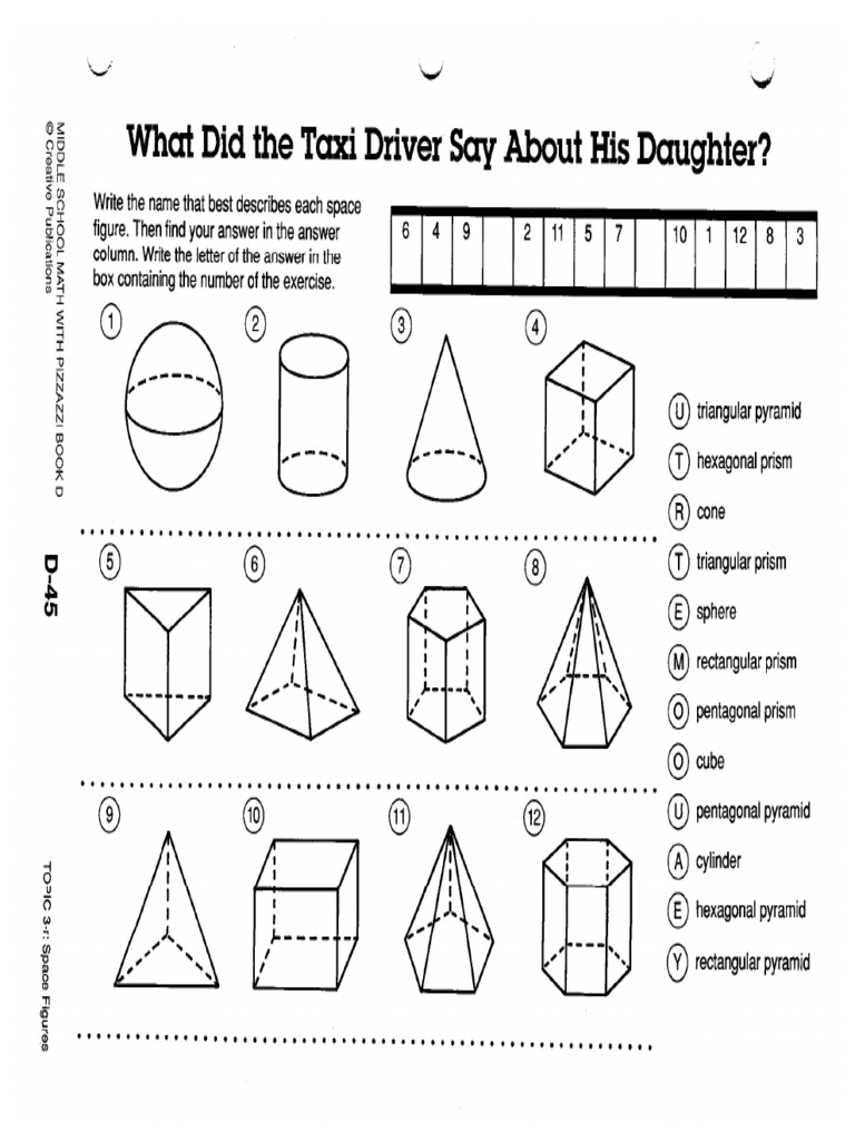 Worksheet SA and Volume | PDF