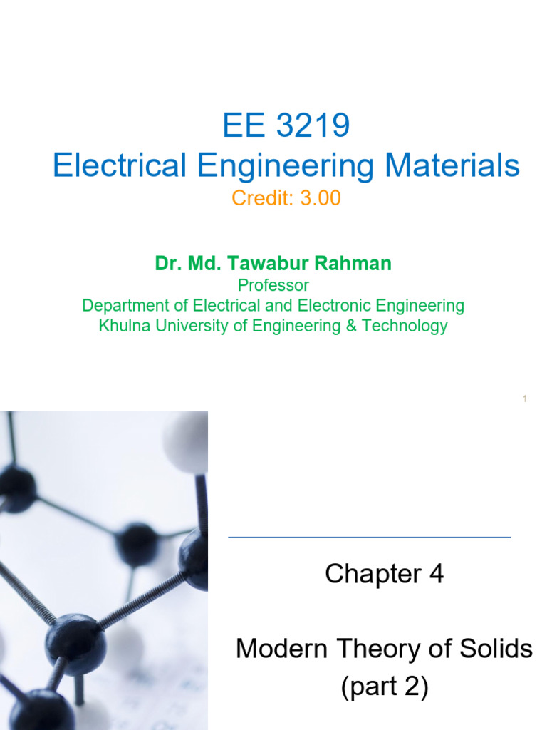 Chap 4 Kasap - Part 2 - Revised 2025 | PDF | Electron | Electrical Resistivity And Conductivity