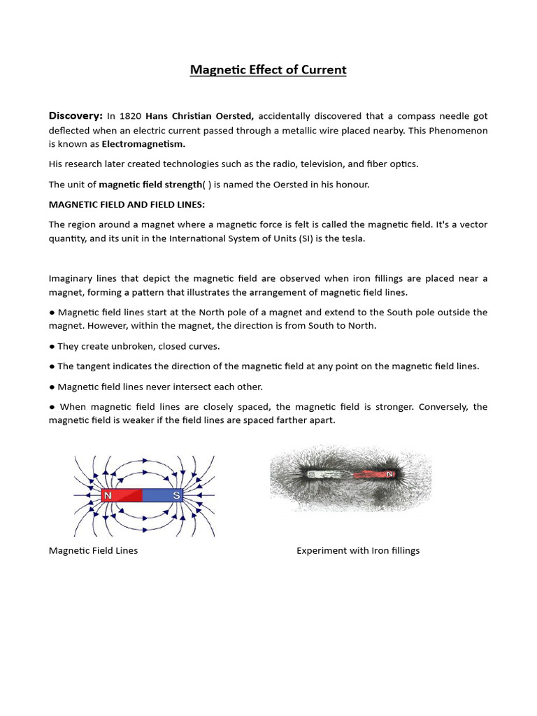Understanding Magnetic Effects of Current | PDF | Magnetic Field ...