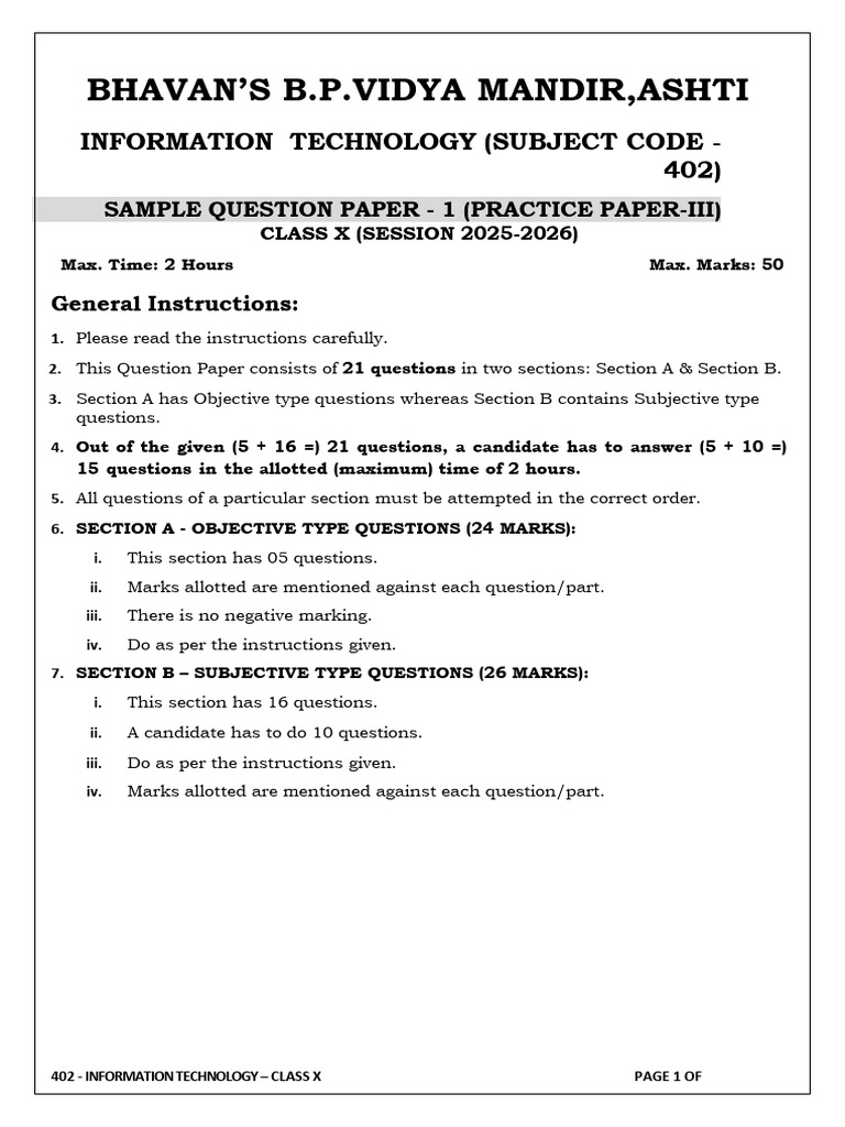 Practice Worksheet III Information Technology | PDF