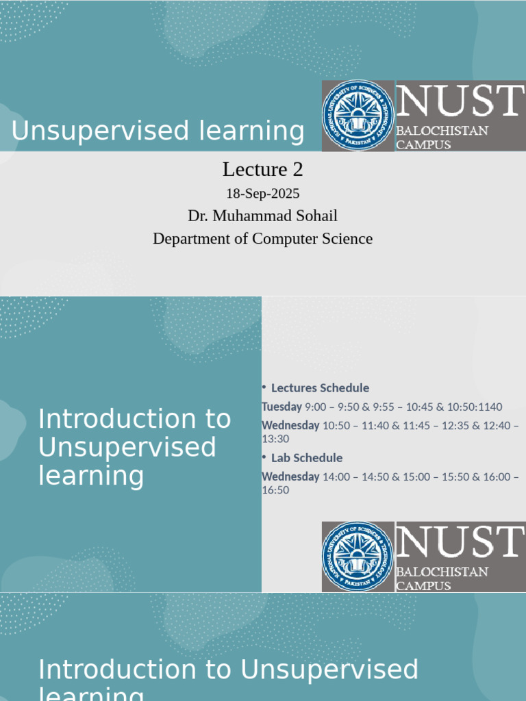 Lec 3 (Unsupervised ML) | PDF | Cluster Analysis | Learning