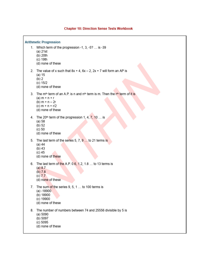 Chapter 6 - Sequence & Series Workbook | PDF | Numbers | Mathematical ...
