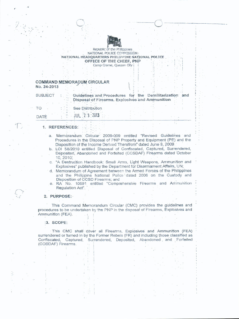 CMC 24 2013 Guidelines and Procedures For The Demilitarization and ...