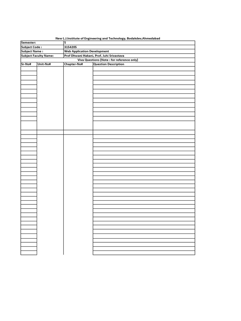Viva QB Web Application Development SEM-5 CSE(AIML) 2025-Odd | PDF | Html | Html Element