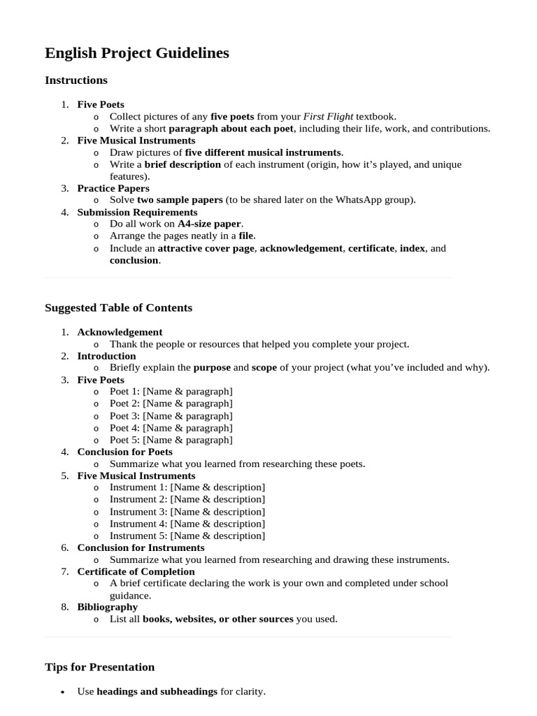 English Project Grade 10 2025-26 | PDF