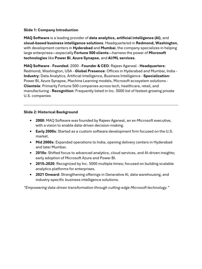 Maq Intro History 2 | PDF