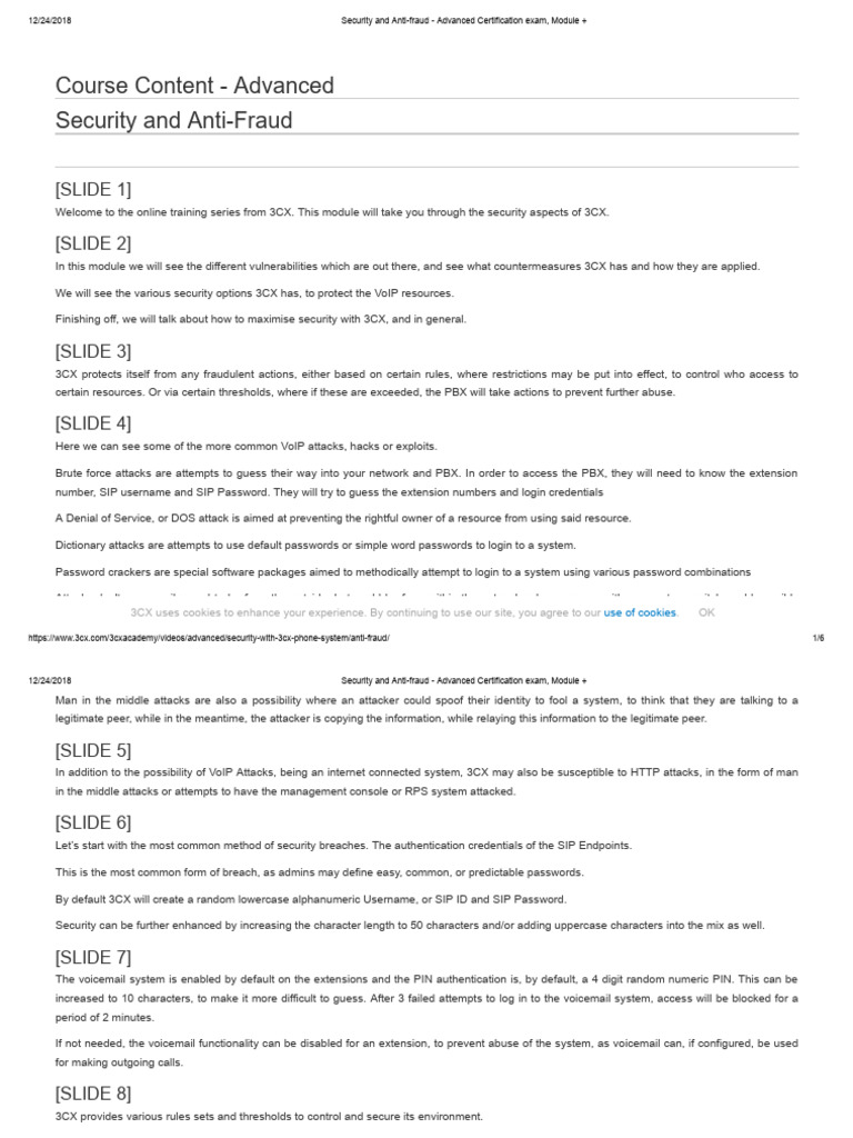 Security and Anti-Fraud - Advanced Certification Exam, Module + | PDF ...