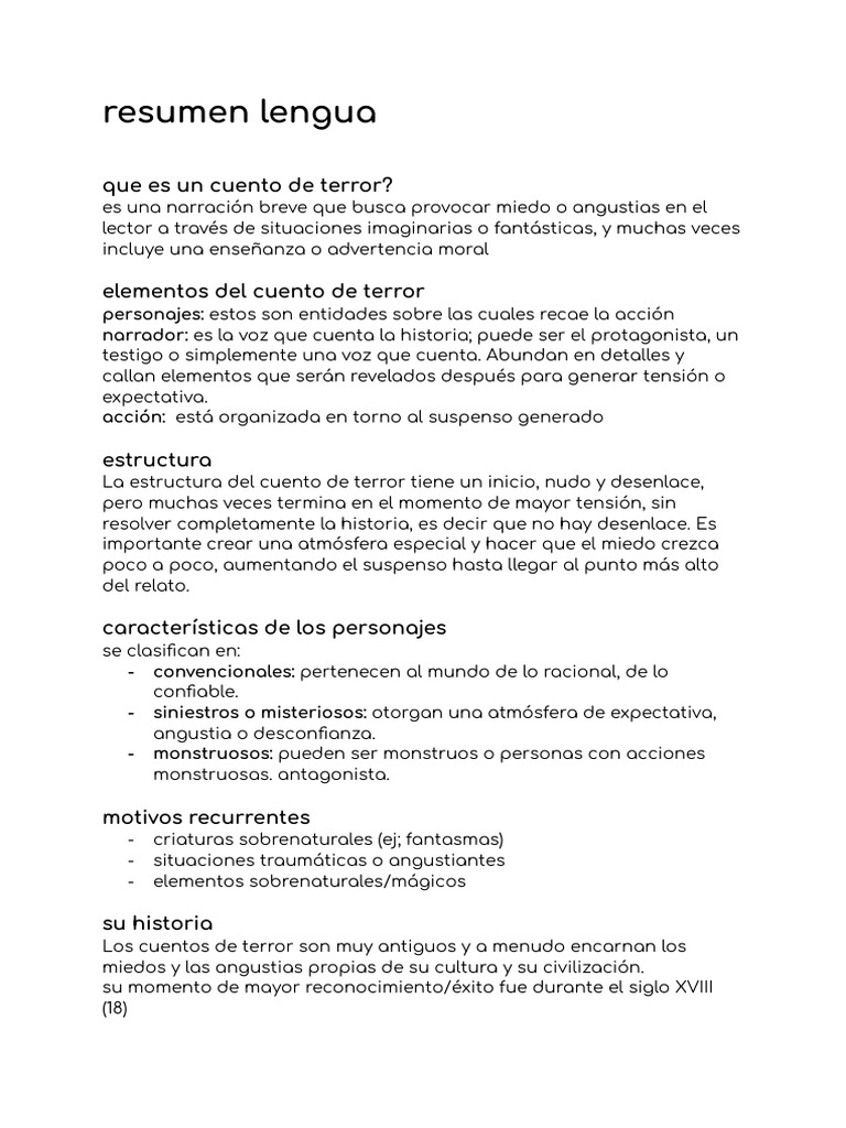 Resumen Lengua | PDF