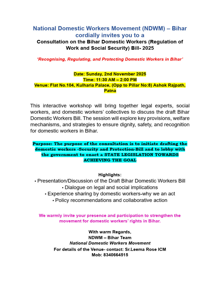 Invitation For Consultation On 2nd Nov-25 | PDF