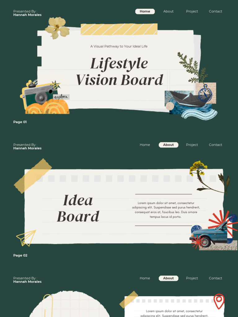Lifestyle Vision Board Template | PDF