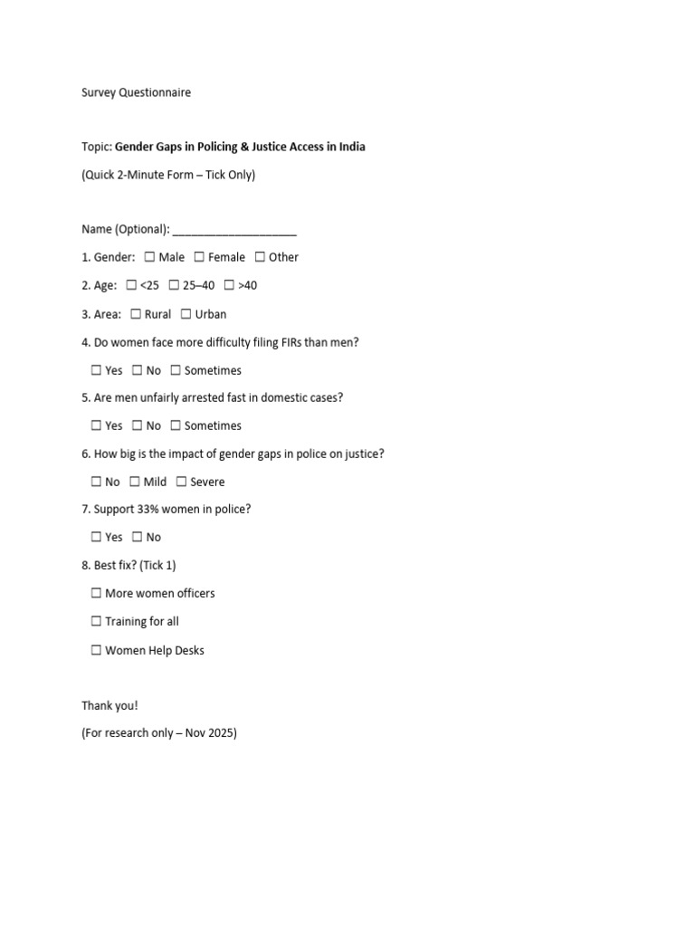 Survy Form | PDF