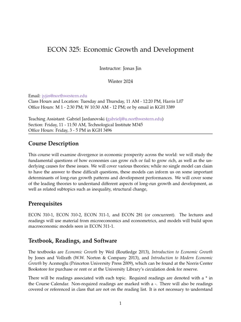 Economic Growth and Development Course | PDF | Economic Growth ...