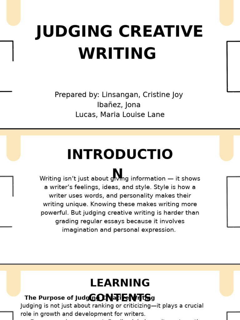 Judging Creative Writing: A Guide | PDF | Poetry | Cognition