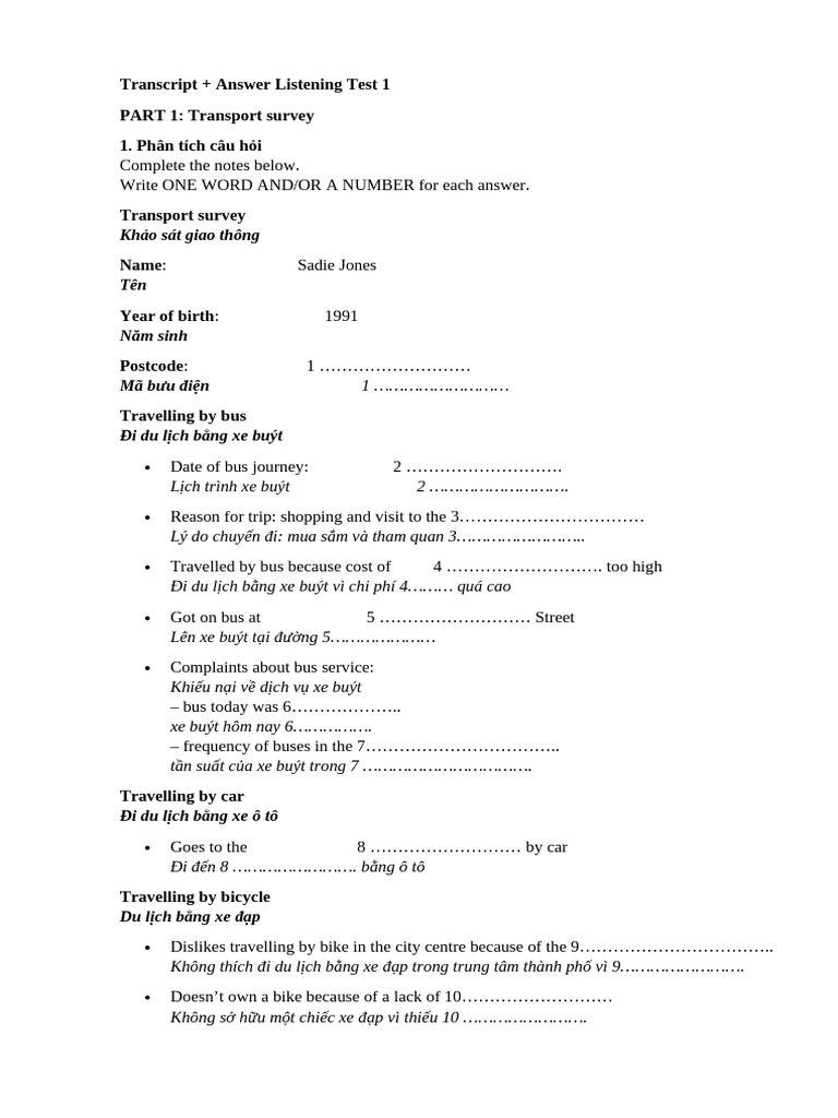 Transcript - Answer Test 1 | PDF