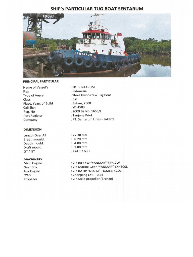 Ship's Particular S-S1 | PDF
