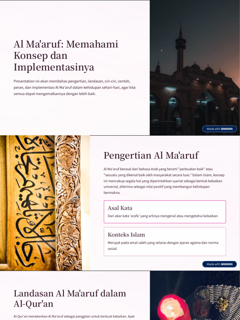Implementasi Al Ma'aruf dalam Kehidupan | PDF