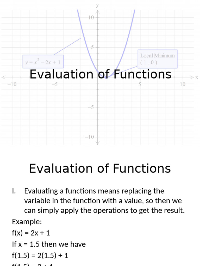 Evaluation of Functions | PDF