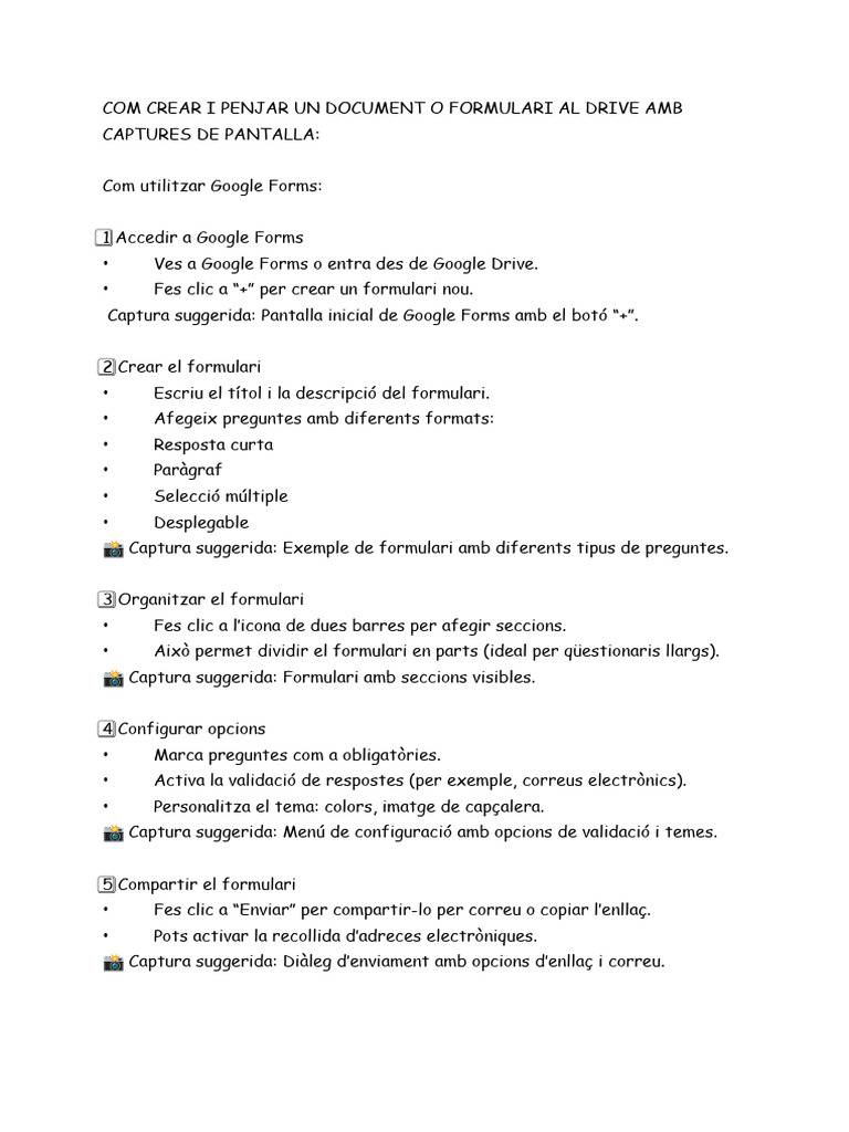 Com Crear I Penjar Un Document o Formulari Al Drive Amb Captures de ...