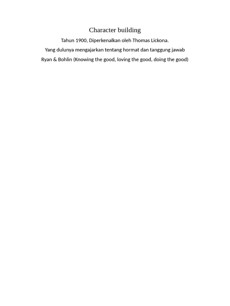 Character Building | PDF