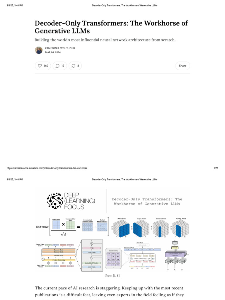 Decoder-Only Transformers - The Workhorse of Generative LLMs | PDF ...
