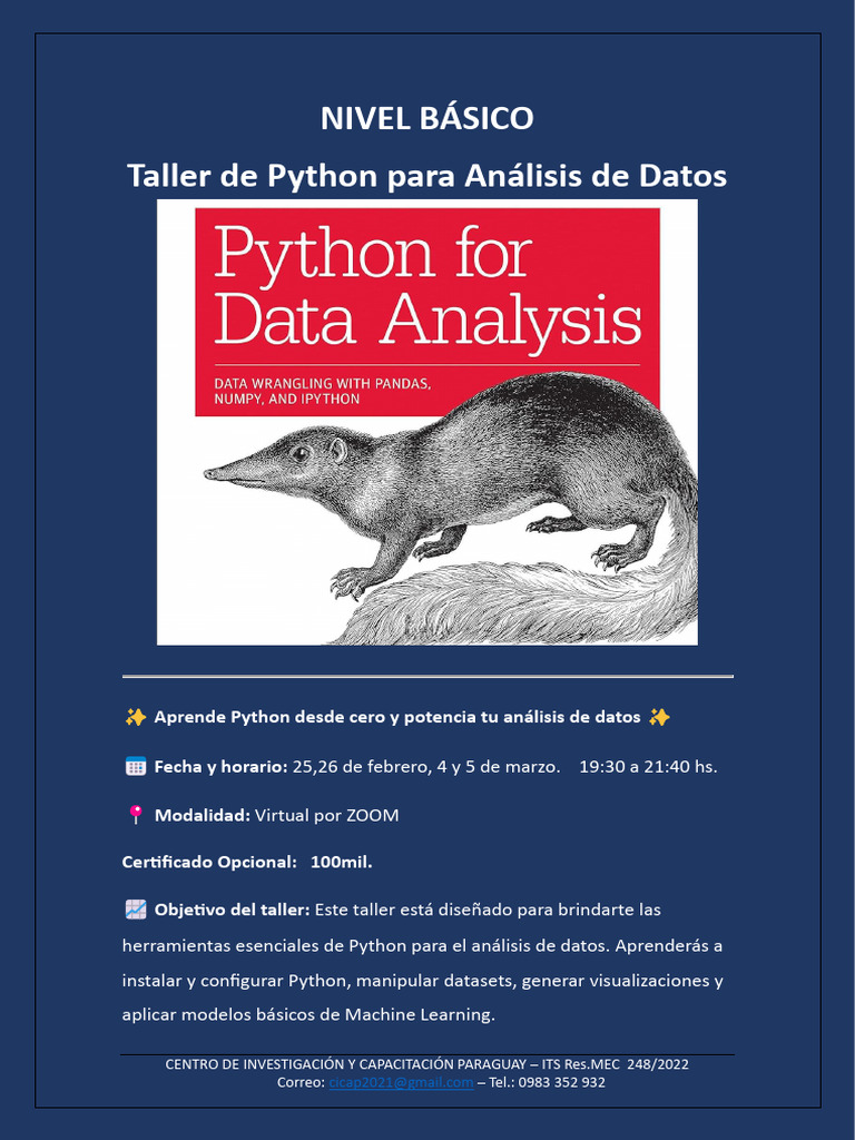 Taller de Python para Análisis de Datos | PDF | Análisis de los datos | Python (lenguaje de ...