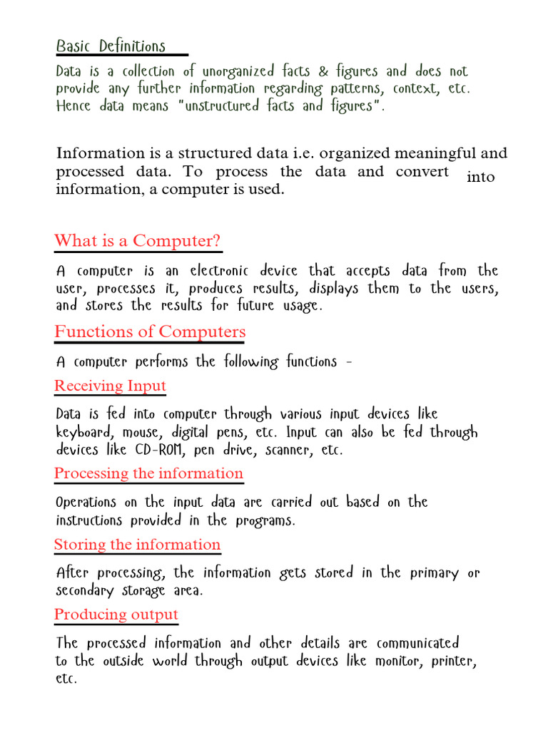 Block Diagram of Computer With Description | PDF | Central Processing ...