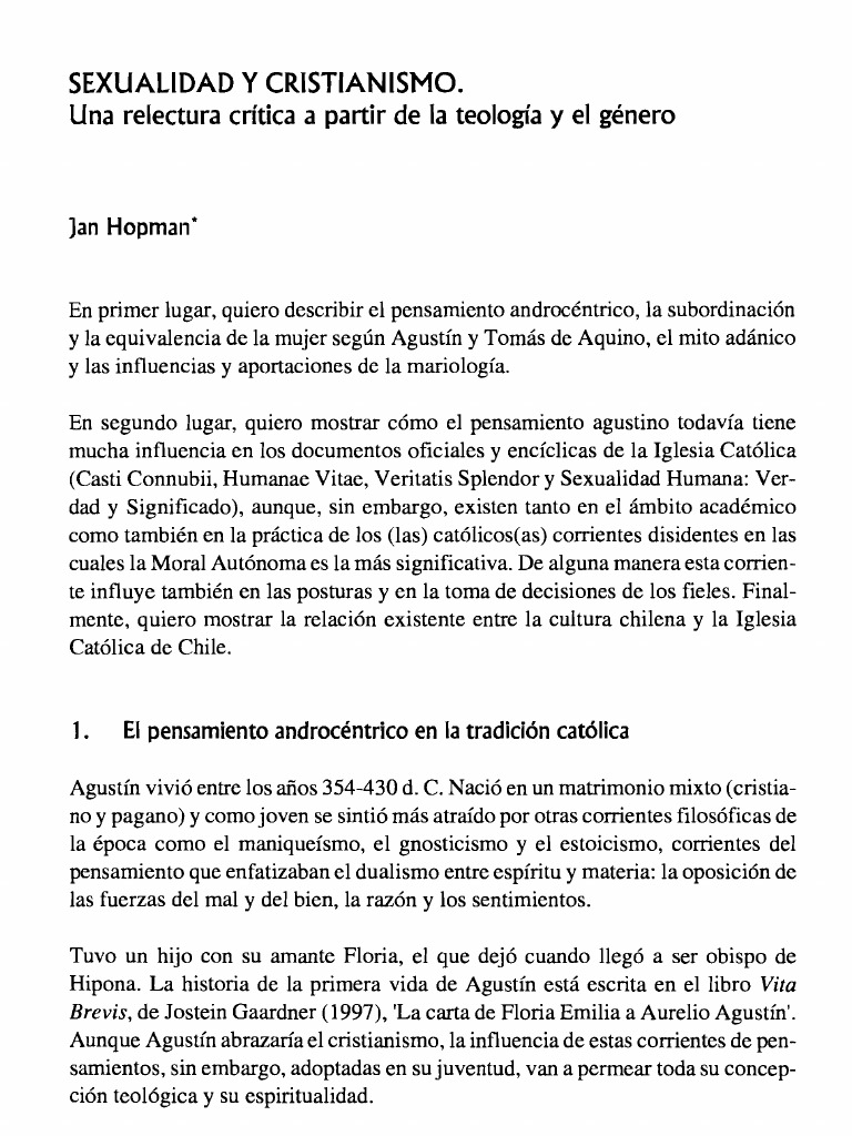 Sexual Id Ad y Cristianismo... Jan Hopman | PDF | Iglesia Católica ...