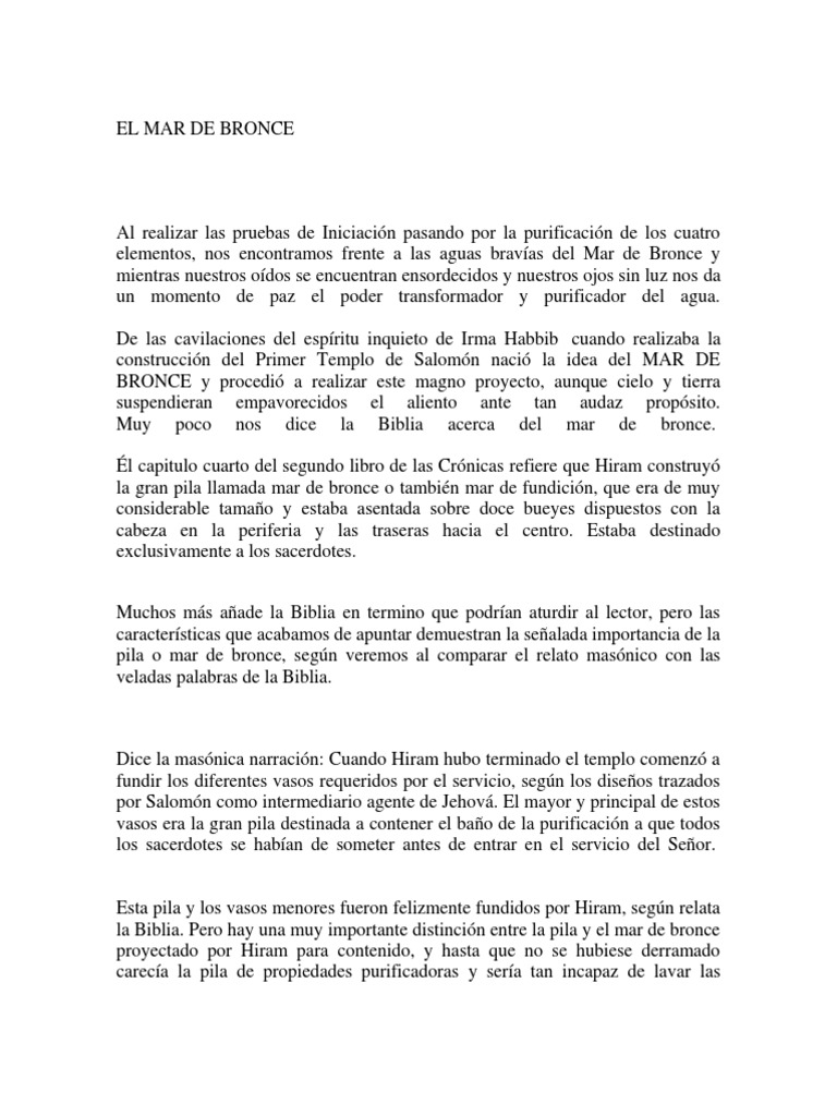 El Mar de Bronce: Simbolismo y Significado | PDF | Conocimiento | Science