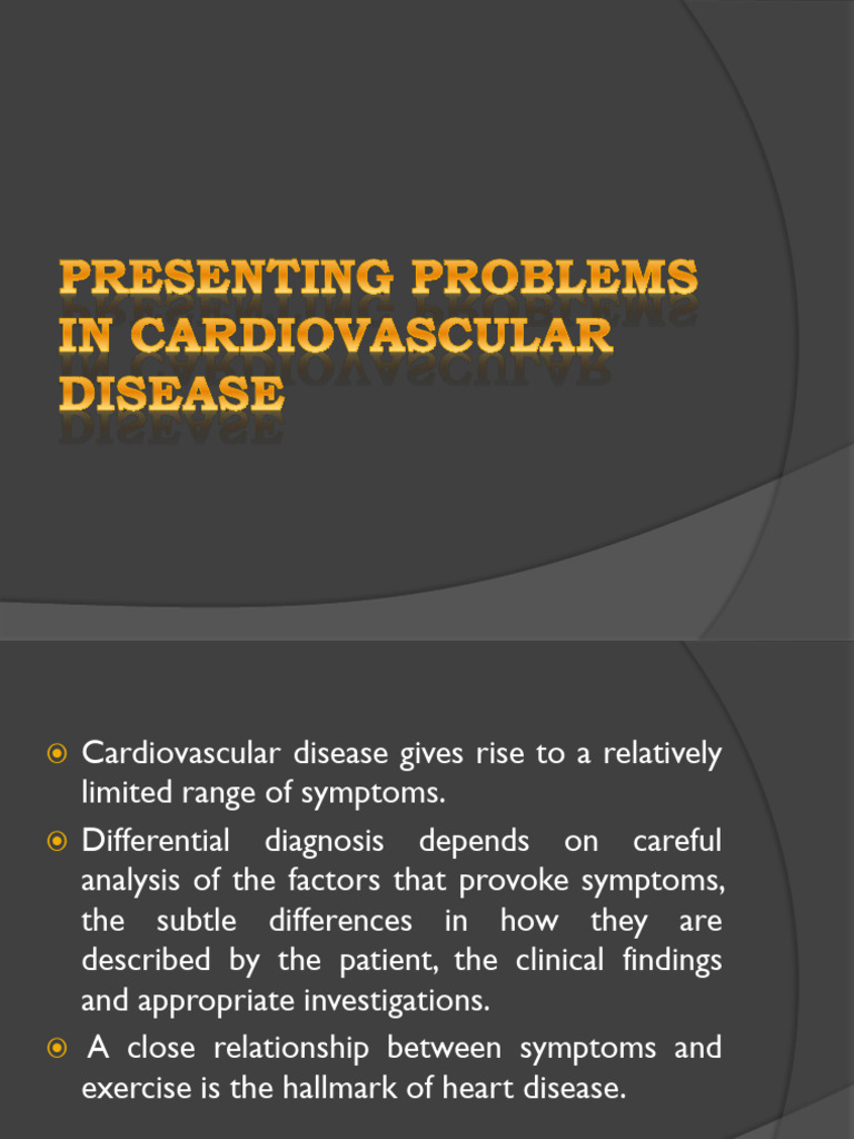 Presenting Problems in Cardiovascular | PDF | Myocardial Infarction | Heart