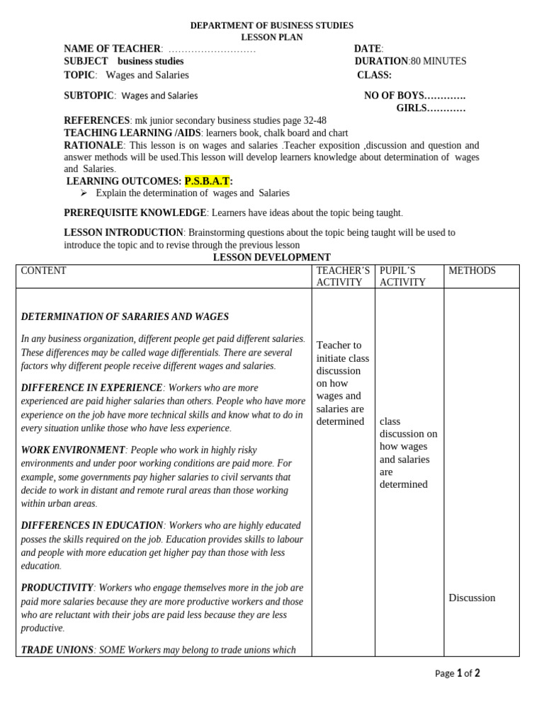 1.Wages and Salaries | PDF | Cost Of Living | Salary
