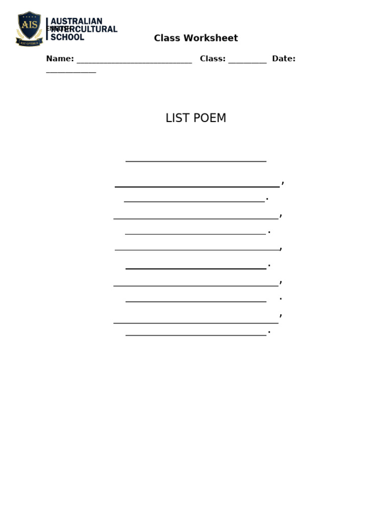 Class Worksheet | PDF