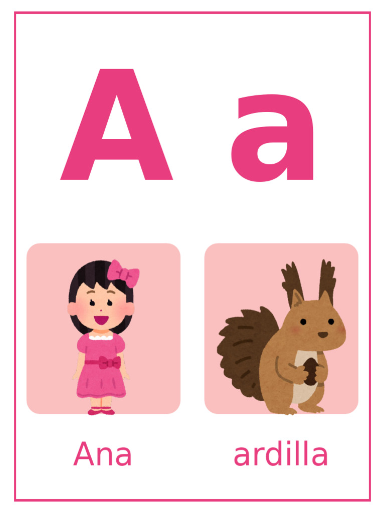 Pósters de Abecedario con nombres y animales estilo sencillo colorido ...
