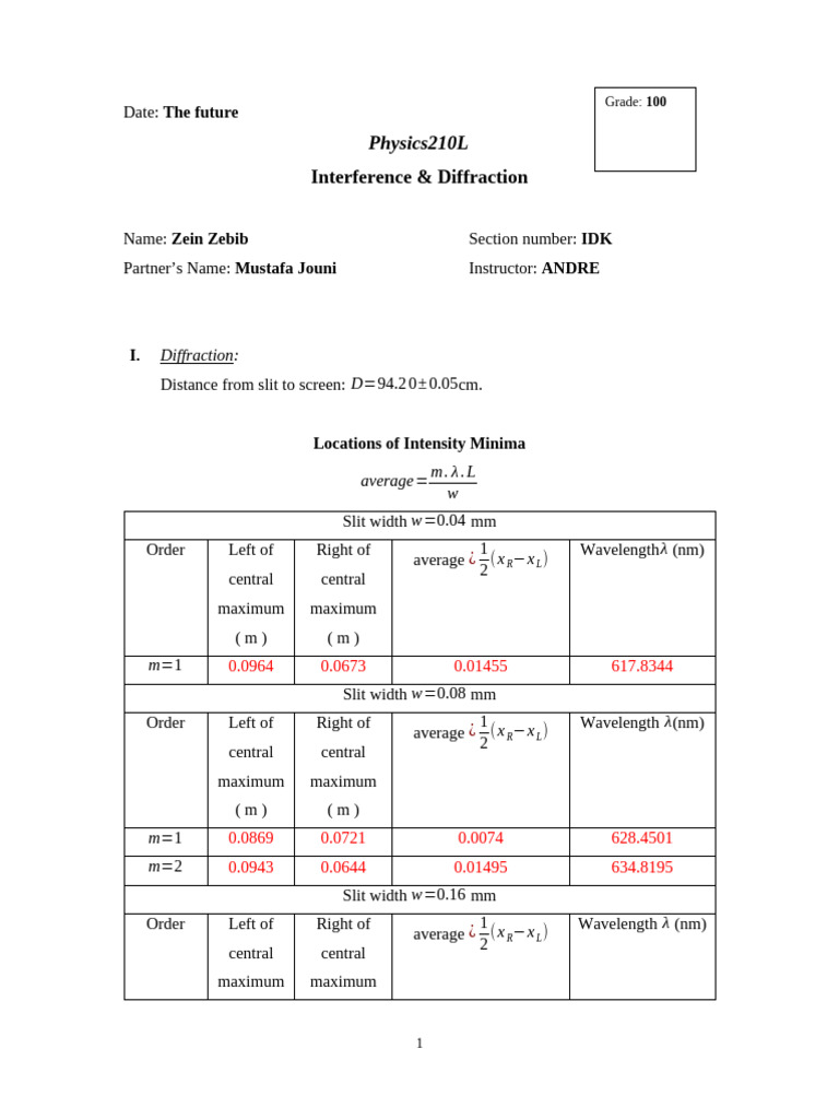 Difraction and Interference | PDF | Wavelength | Diffraction
