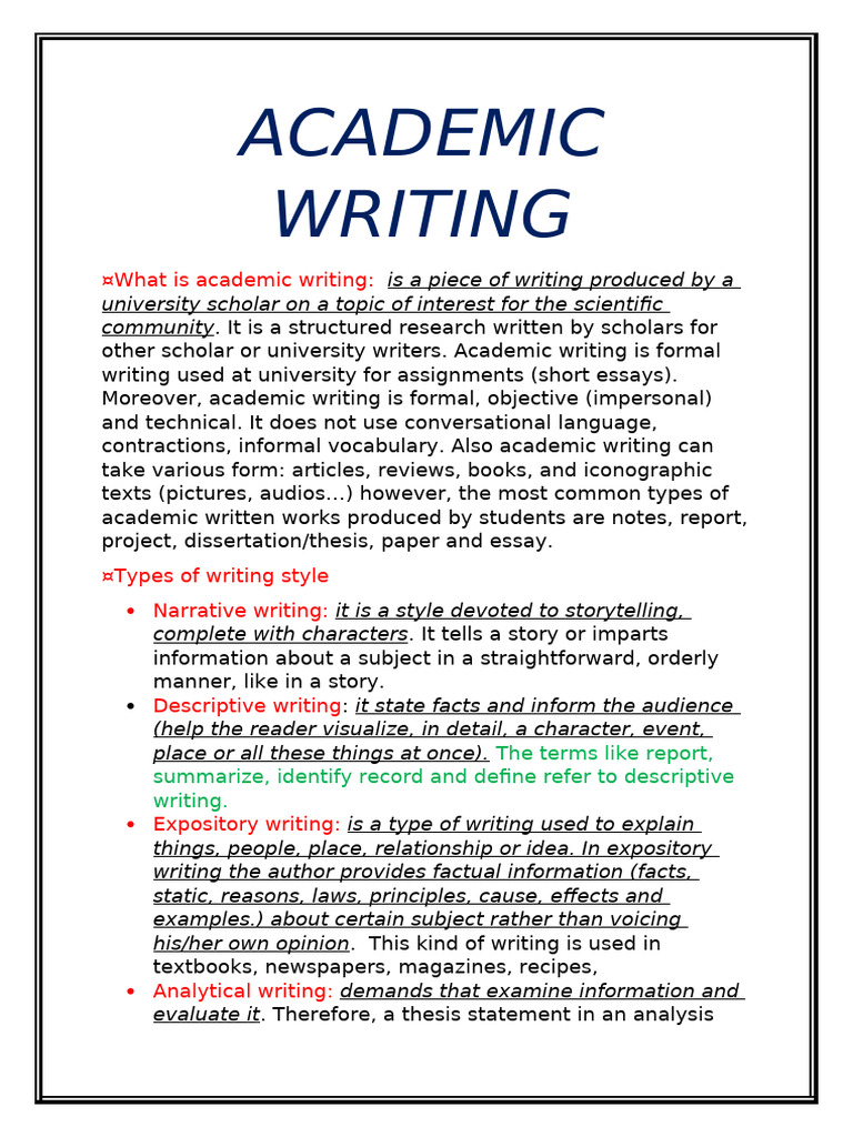 Guide to Academic Writing Styles | PDF | Essays | Human Communication