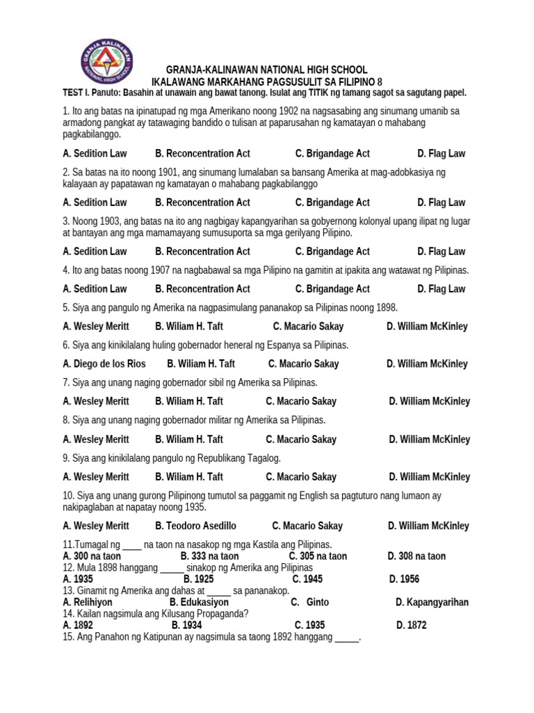 2nd Quarter Exam | PDF
