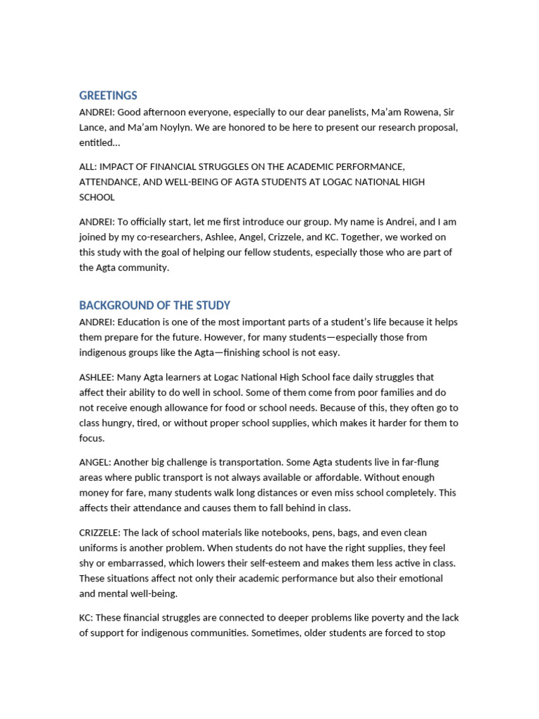 Research Proposal Full Script Format | PDF | Psychology | Learning