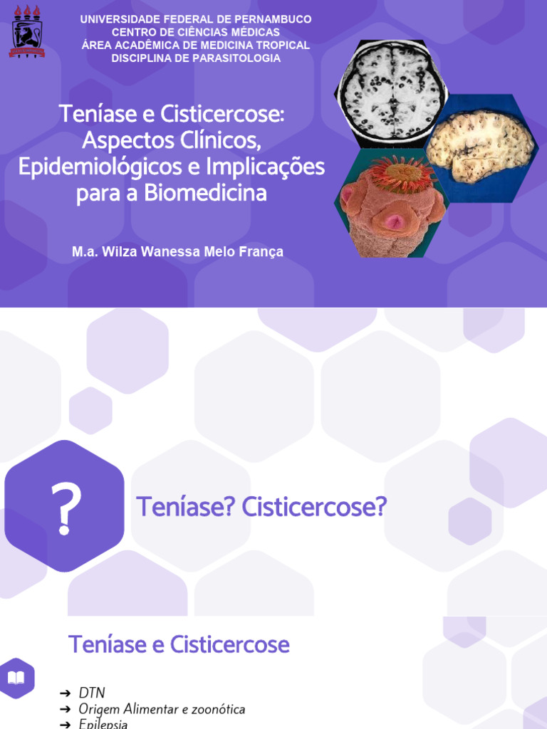 Teníase e Cisticercose: Diagnóstico e Tratamento | PDF | Especialidades ...