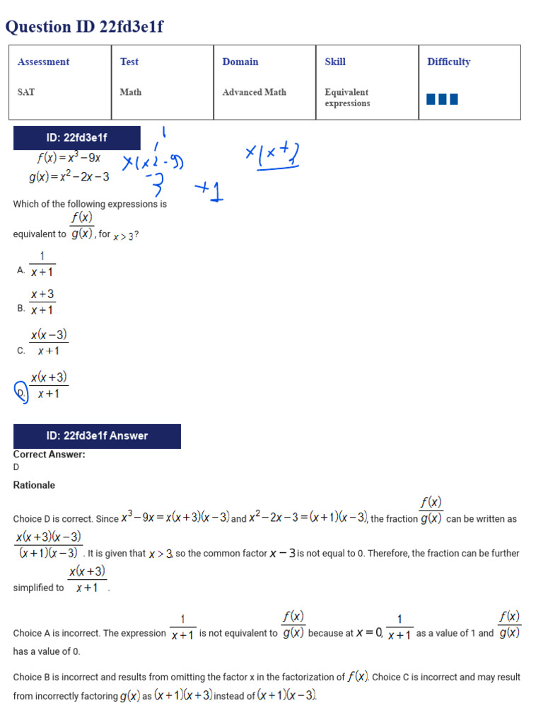 SAT Advanced Math Questions Explained | PDF | Equations | Function ...
