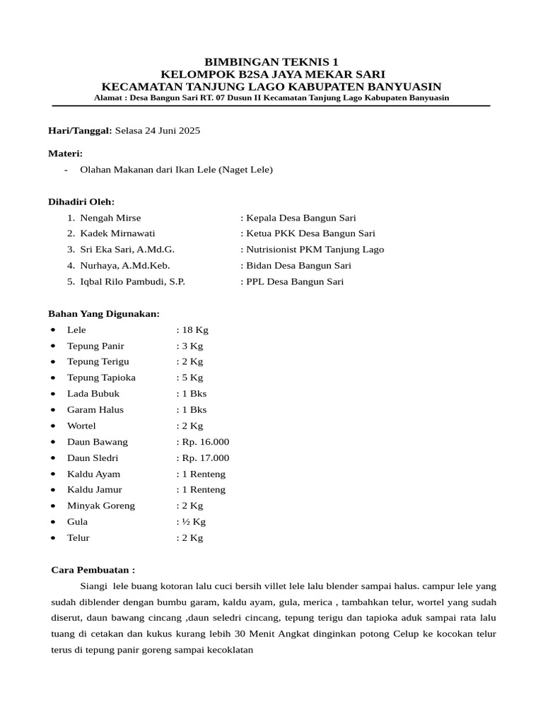 Bimtek 1 Kwt Jaya Mekar Sari | PDF