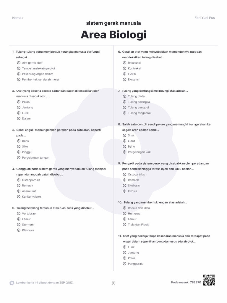 Quiz Worksheet Pdf