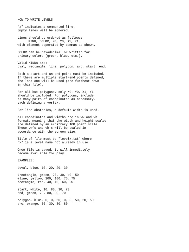 Guide to Writing Game Levels | PDF