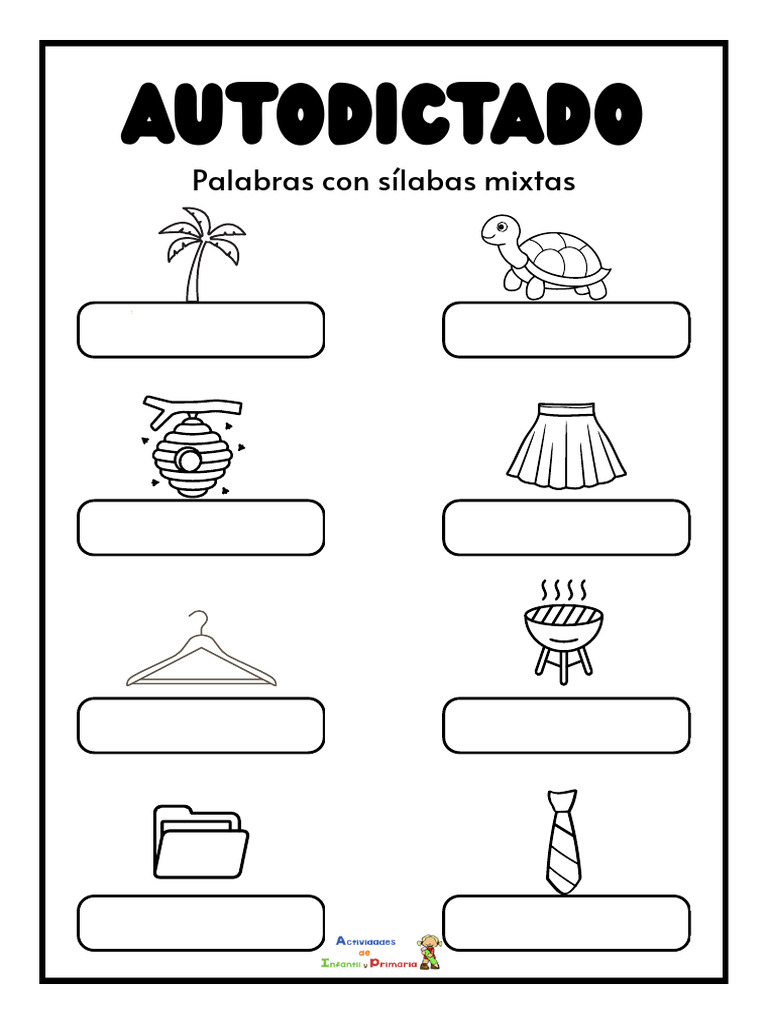 Autodictado de Palabras Silabas Mixtas Con Imagenes | PDF