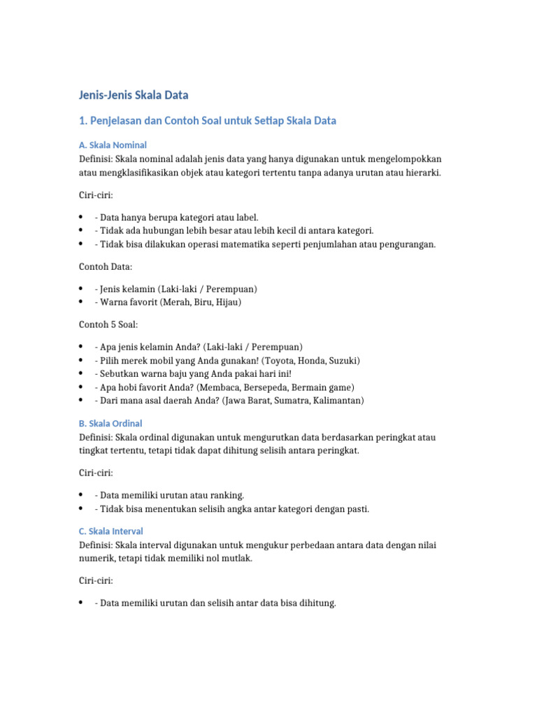 Jenis Skala Data | PDF