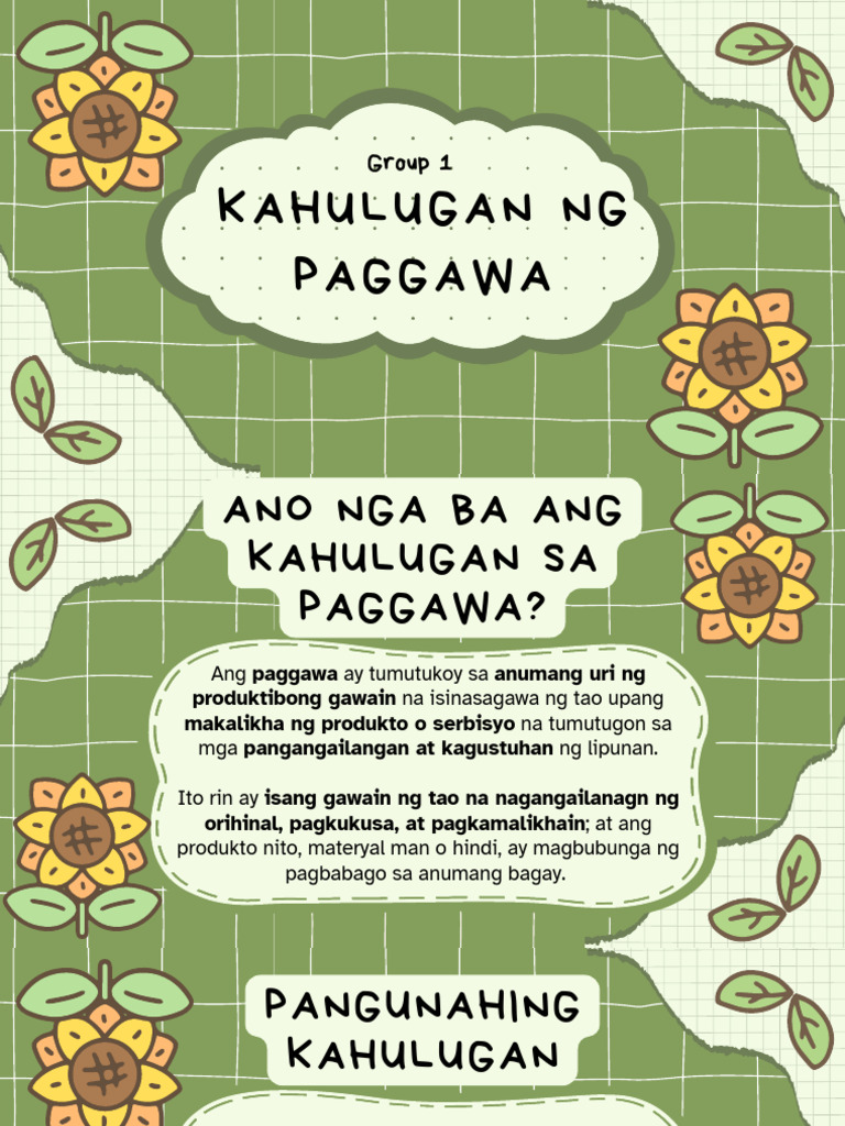 Kahulugan NG Paggawa | PDF